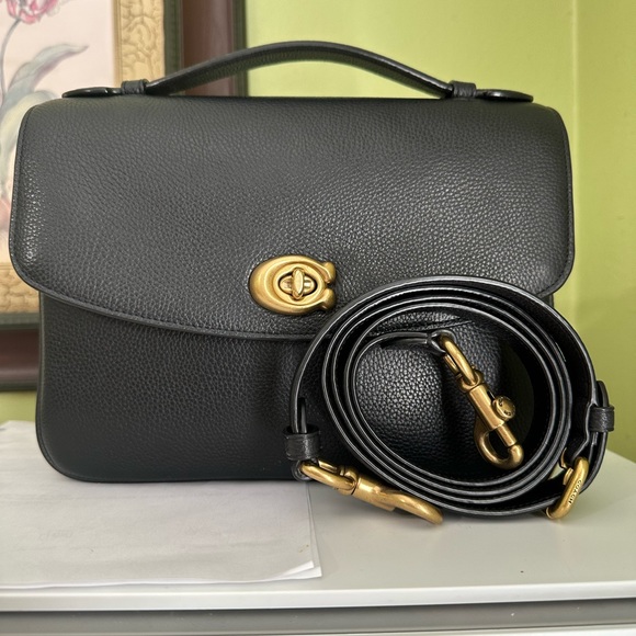 Coach | Bags | Coach Cassie Crossbody Top Handle Black Lether | Poshmark